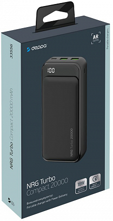 Внешний аккумулятор Deppa NRG Turbo Compact 20000 mAh, QC 3.0, PD 18W ...